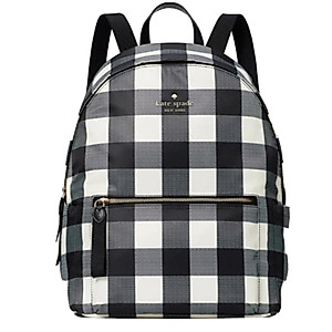 Kate Spade New York Chelsea Large Backpack, Black/White Gingham.