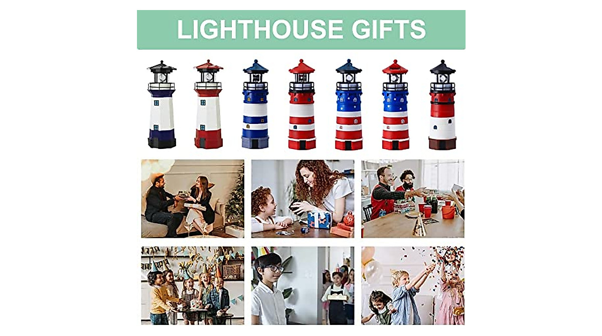 Solar Lighthouse with Rotating Beacon - Garden Decor & Gifts