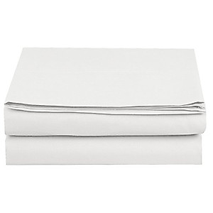 Luxury Flat Sheet on Amazon Elegant Comfort Wrinkle-Free 1500 Thread Count Egyptian Quality 1-Piece Flat Sheet, King Size, White