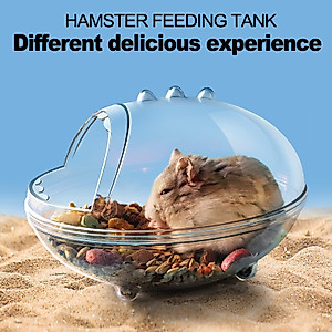 lazYYzal Hamster Bathroom,Hamster Bathtub Box,dust Bath for Hamster,Hamster Sand Bath Container,Hamster Bath,Hamster Bathing Bowl,Transparent Beds,Hamster Bathtub Toilet for Hamster Accessories (S)