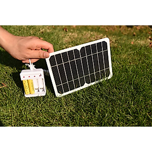 HUI YINGC Solar Power Charger with 5 Watt Portable Solar Panel for 1.2V AA & AAA Household Rechargeable Batteries, with 5 Watt Solar Panel and 4-Bay USB AA & AAA Charger