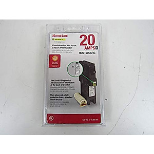 Square D by Schneider Electric HOM120PCAFIC Homeline Plug-On Neutral 20 Amp Single-Pole CAFCI Circuit Breaker, (N/A, 20, 4-Pack)