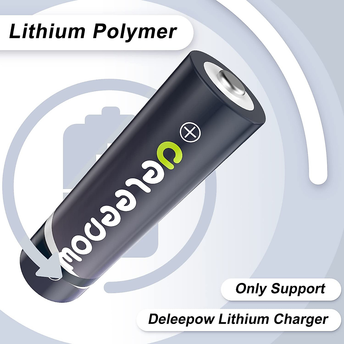 Deleepow 1.5V Rechargeable AA Batteries 3400mWh AA Lithium Rechargeable Batteries 1500 Cycle(Only Batteries)