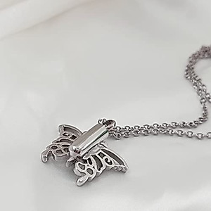 LuxglitterLin Butterfly Urn Necklace for Ashes for Ashes Animal Cremation Jewelry Keepsake Memorial Pendant Jewelry for Women Girls