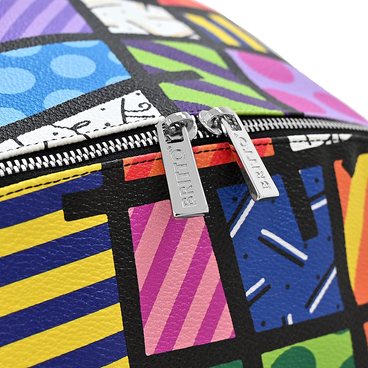 BRITTO Romero Vegan Leather Small Backpack, Colorful Landscape