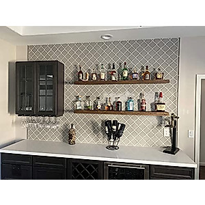 Joel's Antiques Floating Wall Shelf - 72-Inch Wood Decor & Long Shelf for Fireplace Mantel, Bookshelf, & Farmhouse - Wall-Mounted Rustic Stand, Wooden Hanging Display - Medium Brown, 72" x 6" x 2"