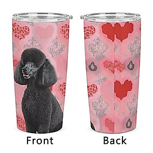 20 Oz Tumbler With Straw Leak Proof Thermos Cup, Poodles Dogs Stainless Steel Insulated Travel Coffee Mug Fit for Car Cup Holder