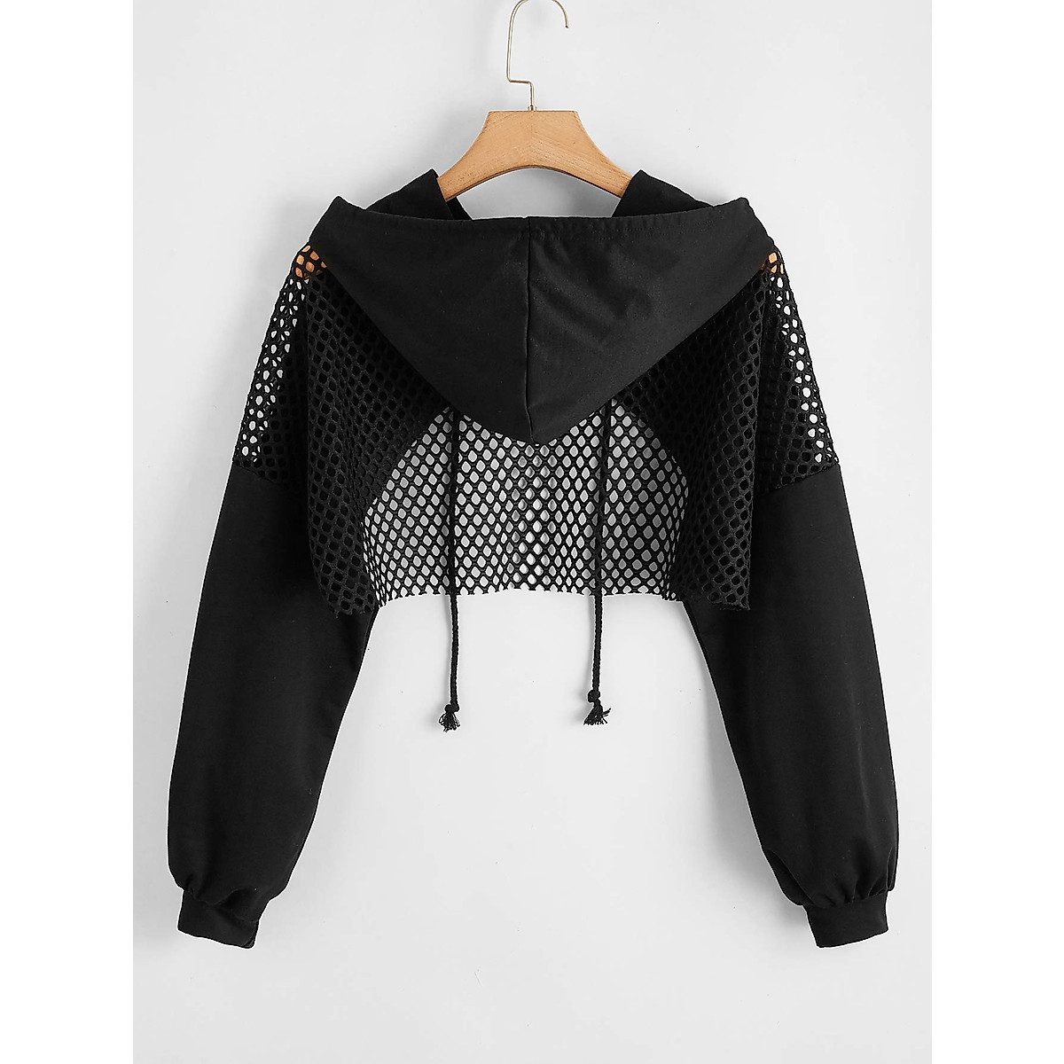 SweatyRocks Women's Casual Solid Cut Out Front Long Sleeve Pullover Crop Top Sweatshirt Solid Black 3XL