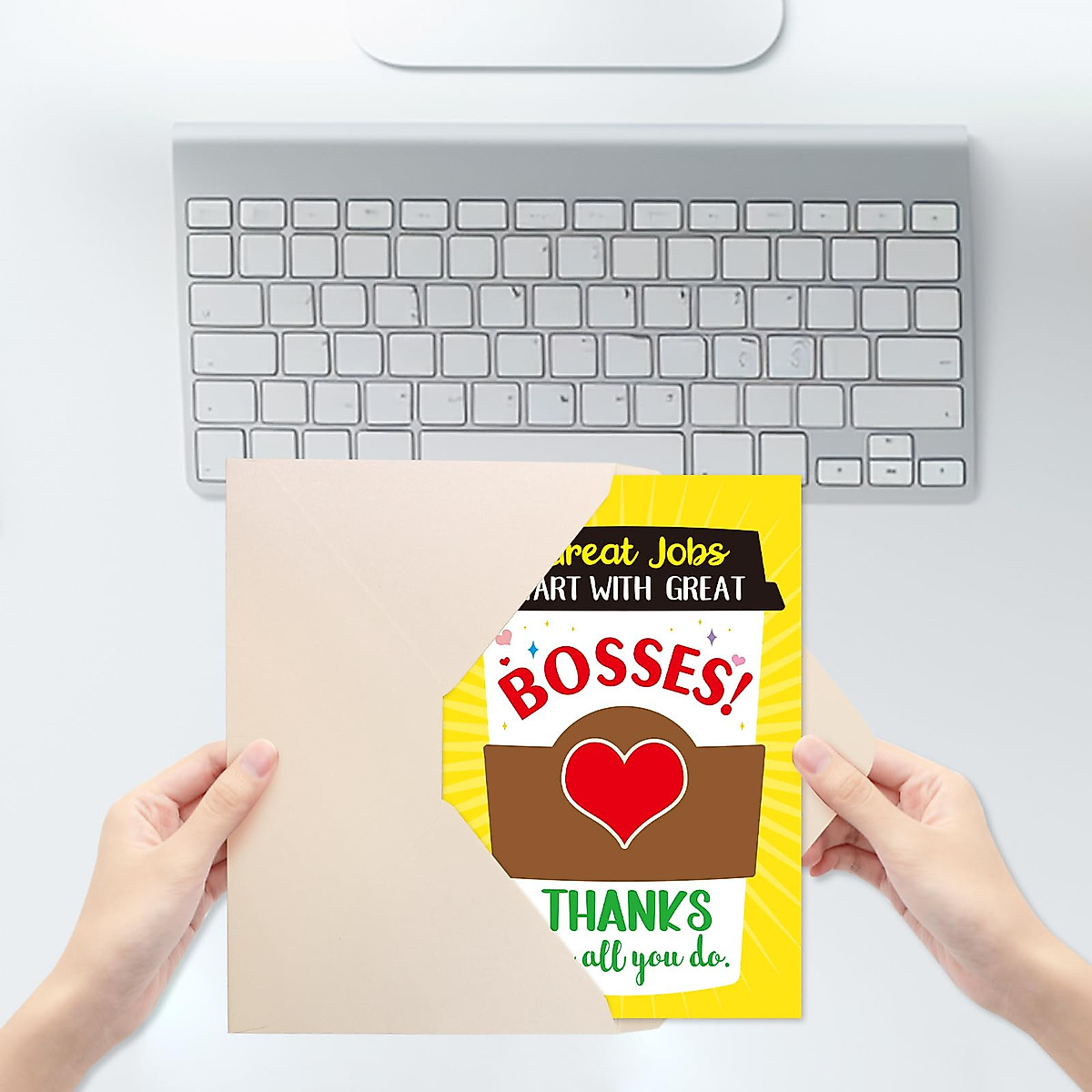 ceiba tree Boss's Day Card Thank You Card from Employees with Envelope Happy Boss Day Greeting Card for Leader Employer Men Women