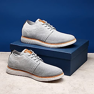 Bruno Marc Mens Mesh Sneakers Oxfords Lace-Up Lightweight Casual Walking Shoes, Grey - 9.5(Grand-01)