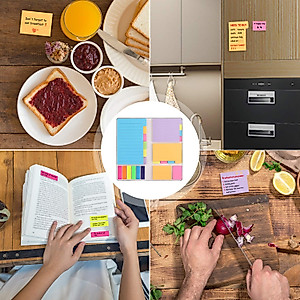 Sticky Notes Set, Divider Self-Stick Notes Pads Bundle with Bookmark Index for Planner Bullet Journaling Notebook Textbook Calendar, School Home Office Supplies. 402Pcs Divider Sticky Notes