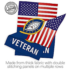 US Navy Veteran Garden Flag - Armed Forces USN Seabee United State American Military Retire - House Decoration Banner Small Yard Gift Double-Sided Made In USA 13 X 18.5