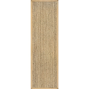 nuLOOM 2x14 Elijah Seagrass Area Rug, Beige, Solid Farmhouse Style, Cotton Bordered, Basketweave, Natural Fiber, For Bedroom, Dining Room, Living Room, Hallway, Office, Kitchen, Entryway