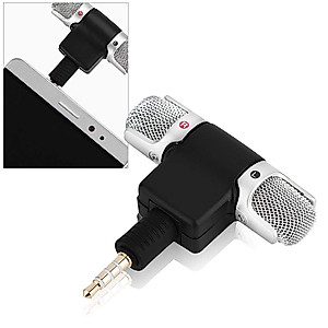 Microphone for Phone, Mini Stereo Microphone Mic 3.5mm Gold-Plating Plug Jack for Andriod Phones