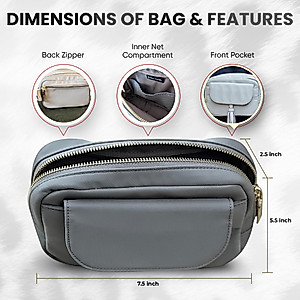 Cris Tassel Crossbody & Waist Bag with Adjustable Strap & Interchangeable Tassels – Includes Inside Pocket, Front Pocket and Back Pocket with Zipper – Durable Nylon Material Ideal for Travel, Cycling