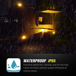 Nilight 10 PCS Amber Red 3.8 Inch 6 LED Side Marker Front Rear Indicator Clearance Lamp for 12V Truck Trailer RV Cab Boat Bus Lorry