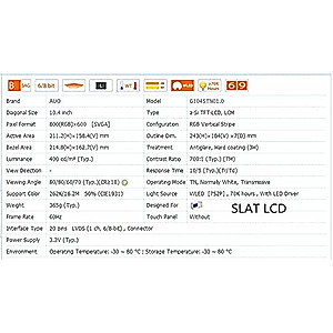 AUO 10.4 Inch LCD Screen G104STN01.0 with Full kit of Driver Board