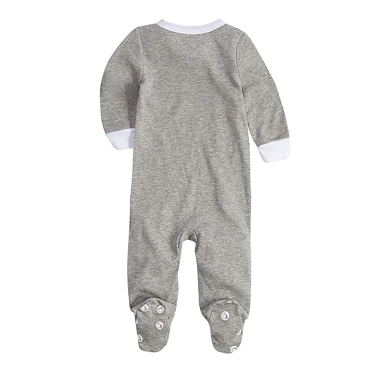 NIKE Infant/Toddler Printed Footed Coverall (Dark Grey Heather(56D679-042)/White, 3 Months)