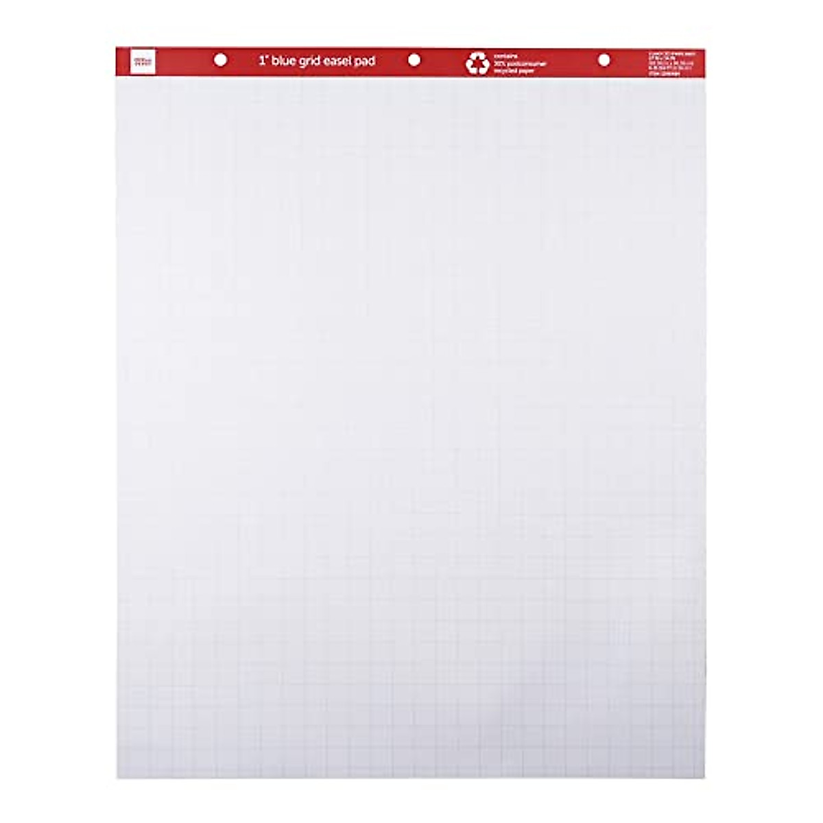 Office Depot® Brand Easel Pads, 27" x 34", 1" Blue Grid, 50 Sheets, 30% Recycled, Pack Of 2