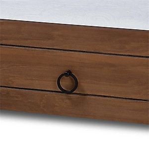 Baxton Studio Alya Classic Traditional Farmhouse Walnut Brown Finished Wood Twin Size Trundle