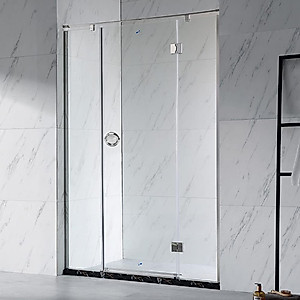 Mewuthede 2pcs Stainless Steel Shower Enclosure Glass Door Sliding Knob, Bathroom Round Back to Back Handle, Cabinet Silver Pull Knob for Glass Door Shower Kitchen Sliding Door Glass Window