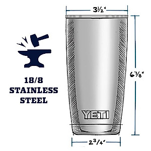 YETI Rambler 20 oz Tumbler, Stainless Steel, Vacuum Insulated with MagSlider Lid, Alpine Yellow