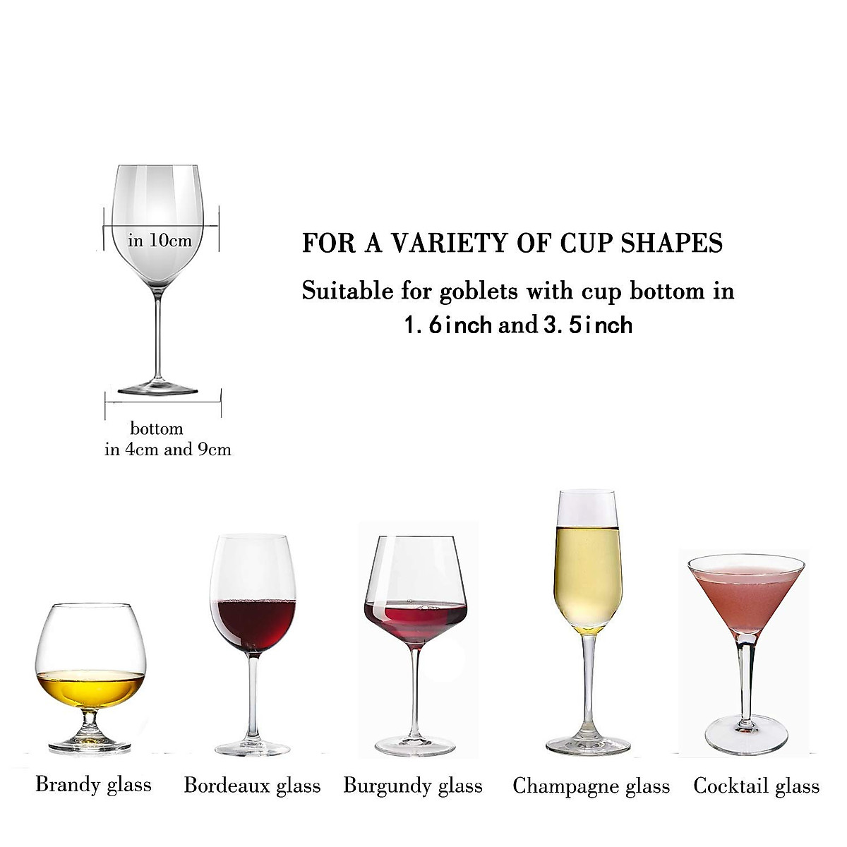 Wine Glass Rack,Under Cabinet Stemware Wine Glass Holder Glasses Storage Hanger Metal with 3 Rows for Bar Kitchen (Black)