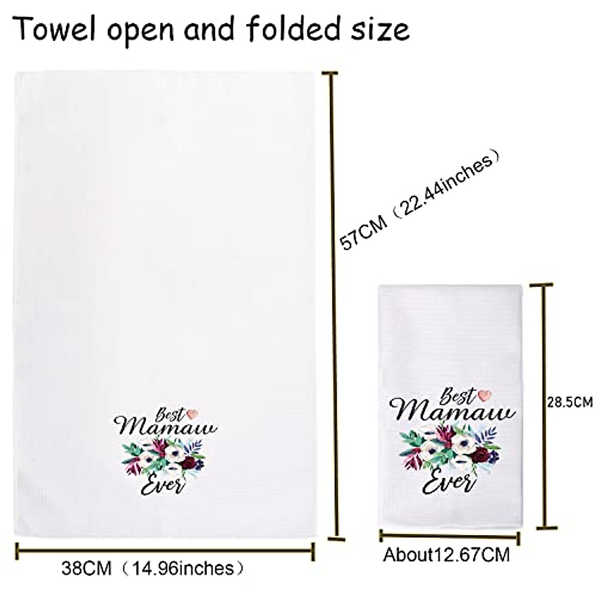 TSOTMO Grandma Gift Mamaw Kitchen Towel Best Mamaw Ever Kitchen Towel Gift (Mamaw Towel)