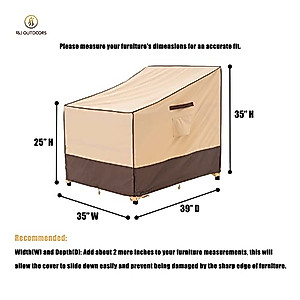 F&J Outdoors Waterproof Patio Chair Cover, Deep Seat Lounge Chair Dining Chair Cover, UV Resistant Eco-Friendly Fabric Outdoor Furniture Cover, 35Wx39Dx35H inch,2Pack