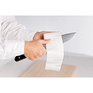 Yasuda Hamono M100 Damascus Santoku Knife, Minamotetsu, Silver Color, 7.1 inches (180 mm)