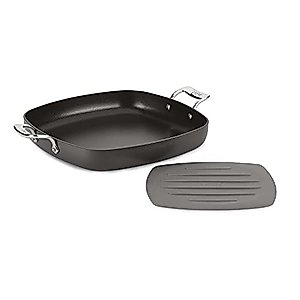All-Clad Essentials Hard Anodized Nonstick Square Pan with Trivet 13 Inch Oven Safe 350F Pots and Pans, Cookware Black