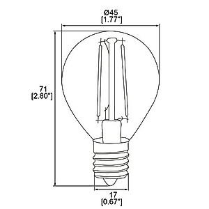 HERO-LED S11-DSE17-2W-WW27 Dimmable S11 E17 Intermediate Base 2W LED Filament Light Bulb, 25W Equivalent, Warm White 2700K, 4-Pack