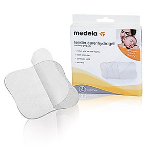 Medela Soothing Gel Pads for Breastfeeding, 4 Count Pack, Tender Care HydroGel Reusable Pads, Cooling Relief for Sore Nipples from Pumping or Nursing