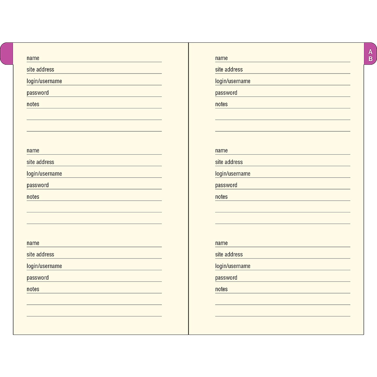 Galaxy Internet Address & Password Logbook (Cover band is removable for security)