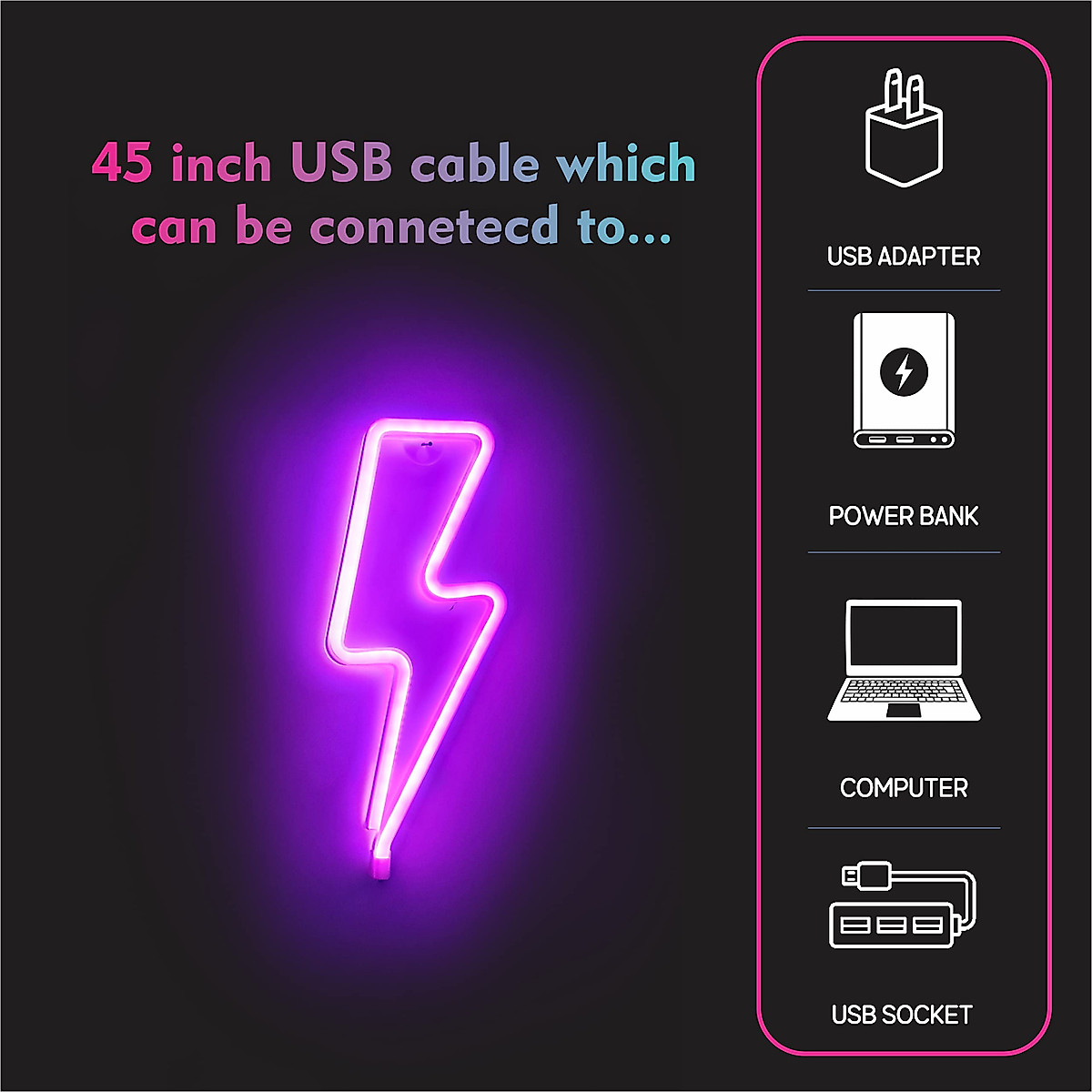 Neon Sign Rgb Lighting with Control Light Usb Charging Battery Kids Bed room Light Wall Decor Room Accessories for Teen Boys Girls, Great for Party, Birthday