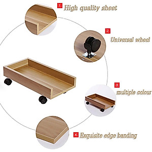 YGCBL Multifunction Portable Hand Trucks,Trolleywood Platform Dolly Transport Roller Dollies Solid Wood 3-Sided Guardrail Movable Base Universal Wheel 40Kg Capacity, 7 Colors,White