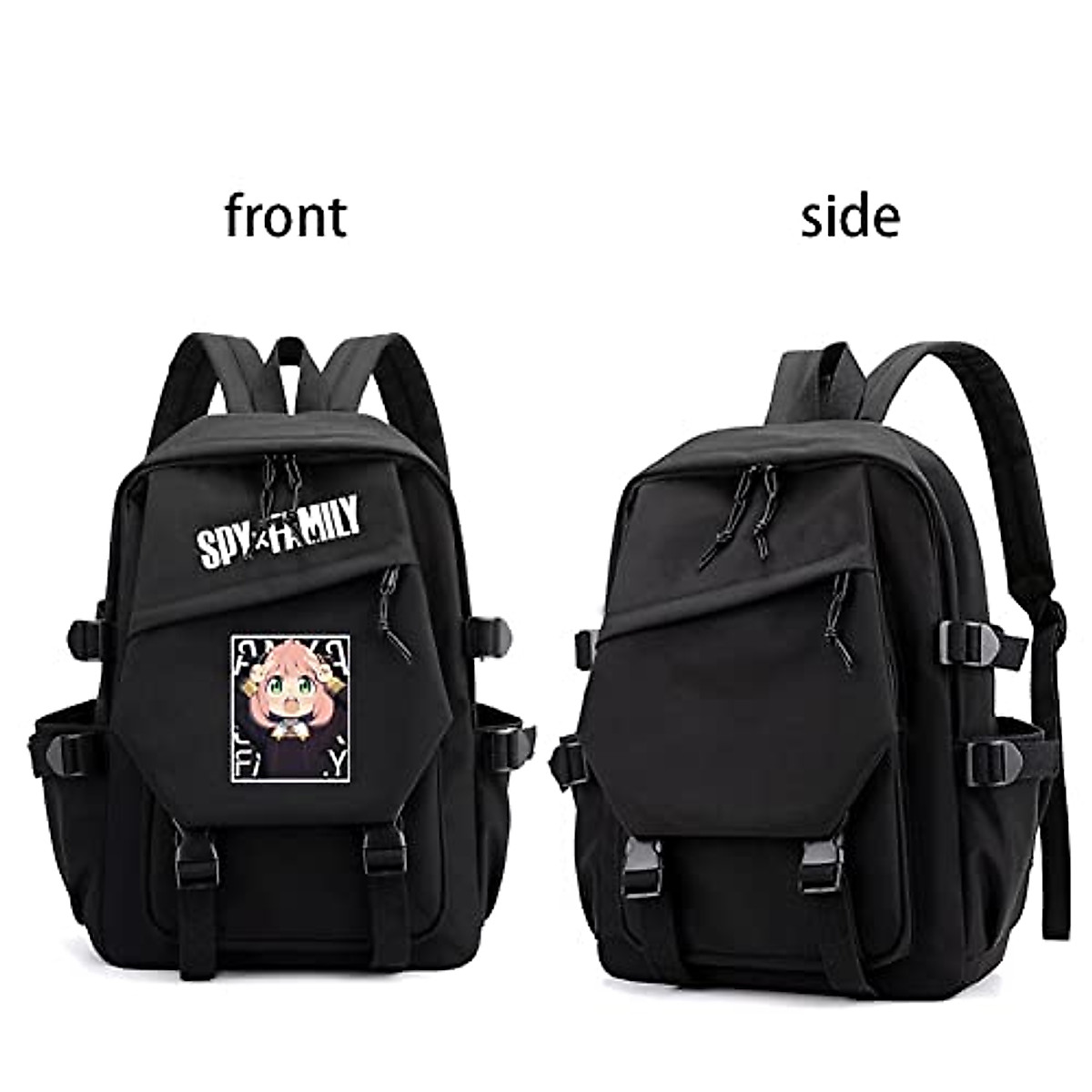 Anya Forger Backpack Cosplay Anya Forger School Bag Shoulder Bag Travel Bag for Adults(Black，A)
