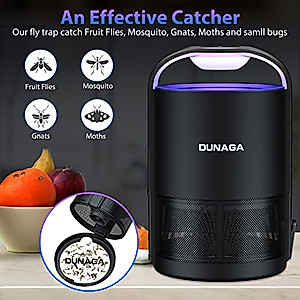 DUNAGA Fly Traps Indoor, Fruit Fly Traps, Gnat Traps, Mosquito Traps, Insect Traps Indoor with 10 Sticky Glue Boards, Black