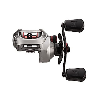 13 FISHING - Origin F1 Baitcast Reel - 6.6:1 Gear Ratio - Left Hand Retrieve (100 Size) (Fresh) - OF1-6.6-LH,Silver/Black/Red