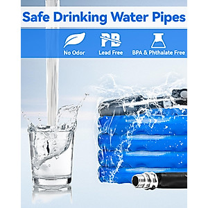 YIZBAP 15FT RV Heated Drinking Water Hose for 5/8" Inner Diameter, Freeze Protection Down to -20°F/-28°C with Energy Saving Thermostat, Includes 3/4" Adapter