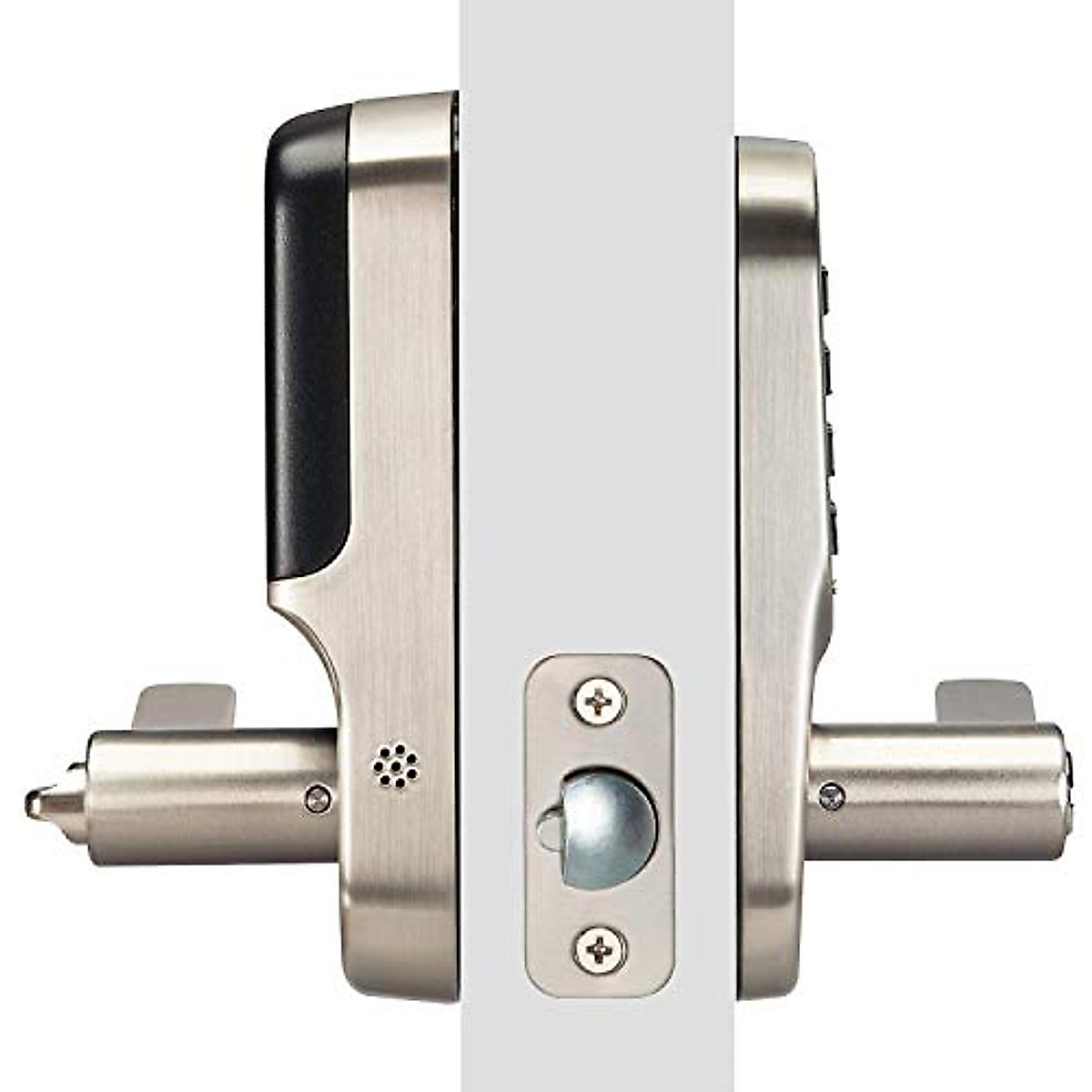 Yale Assure Lever - Z-Wave Smart Door Lever for Keyless Access (for Doors with no deadbolt) - Works with Ring Alarm, Samsung SmartThings and More -Satin Nickel - YRL216-ZW2-619