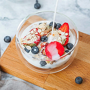 1pc Glass Bowl Glass Serving Bowl Coffee Glasses Insulated Coffee Cup Glass Soup Bowls Prepping Bowls Glass Appetizer Serving Tray Cereal Bowls Rice Bowl Food Round Dinner Party