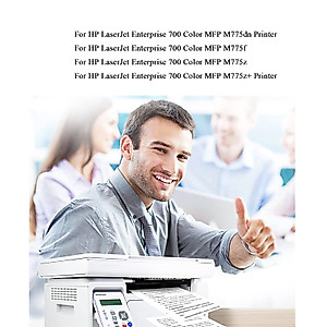 PPTT Compatible Ink Cartridge Replace 651a for HP Laserjet Enterprise 700 Color MFP M775dn M775f M775z M775z+ Printer,Work Efficiently Black Yellow Cyan Magenta Combination