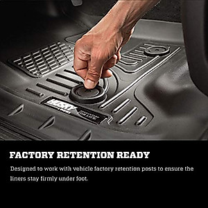 Husky Liners Weatherbeater Floor Mats | Fits 2012 - 2016 Ford F-250/F-350 Crew Cab w/DS Ft Rest & w/o Manual Transfer Case Shifter | Front & 2nd Row, 3-pc Black - 99711