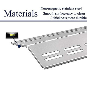Folocy 15 x 7-13/16" Stainless Steel Grill Heat Plates Tent Shield Burner Cover, BBQ Gas Grill Replacement Parts for Charbroil 463742111, Patio Chef SS42, SS54, Grill Chef PR364, Grand Hall REGAL04CLP
