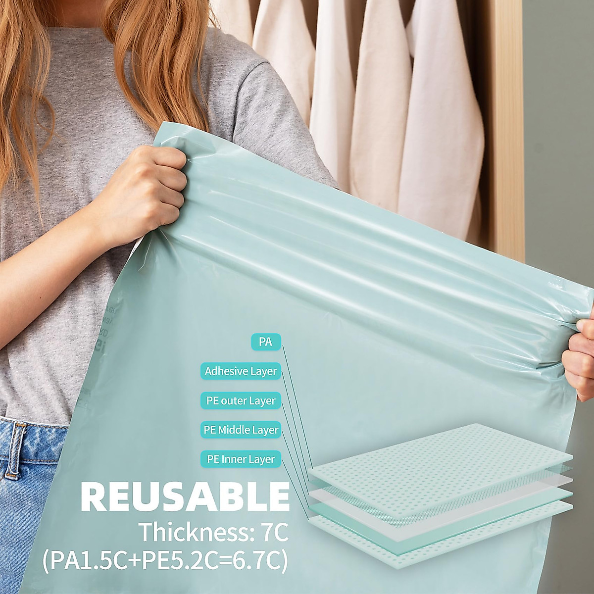 Roqao 5 Pack Cube Vacuum Storage Bags, Large Vacuum Storage Bags, Large Vacuum Seal Bags for Bedding, Blankets, Comforters, Pillows, Space Saver Vacuum Storage Bags, No Pump Storage Bags 20x27x12 Inch