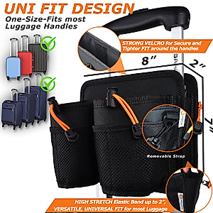 Herculean Merchs Luggage Cup Holder - Black Nylon & Polyester Drink Holder for Suitcase Handles - Caddy Bag Accessory for Beverage, Bottle Holder - Luggage Gift, Drink Caddy for Traveler Carry On