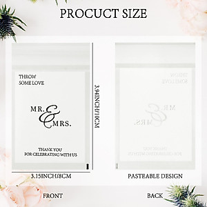 AIOMOB 50 Pcs Wedding Confetti Bags Throw Some Love Wedding Petal Toss Packets Glassine Wedding Flower Petal Packets for Wedding Send Off, Exit, Tosses