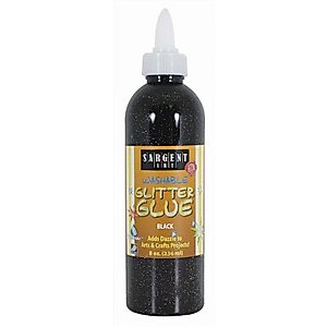Sargent Art 22-1985 8-Ounce Glitter Glue, Black
