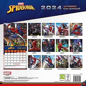 Spider-Man Calendar 2024 - Month to a View Planner 30cm x 30cm, Marvel Gifts for Men and Women, Marvel Gifts for Boys and Girls, Kids Calendar - Official Merchandise